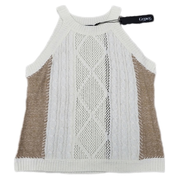 Gypsy 05 | Tops | Nwt Gypsy 5 White Crochet Knitted Top Msrp 38 Sizes M ...